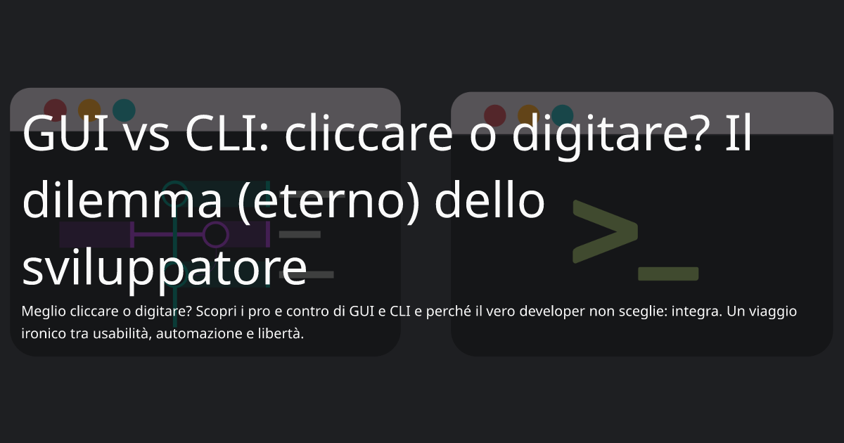 Sensei | GUI vs CLI: cliccare o digitare? Il dilemma (eterno) dello ...